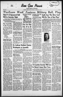 "Bee Gee News February 14, 1945" by Bowling Green State University