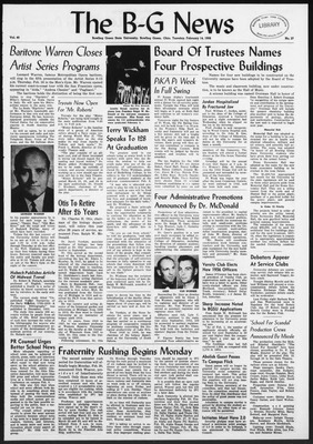 "The B-G News February 14, 1956" by Bowling Green State University