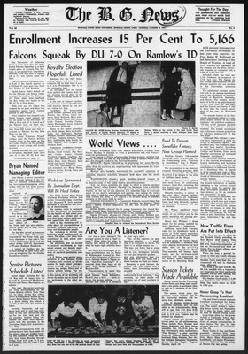 "The B.G. News October 8, 1957" by Bowling Green State University