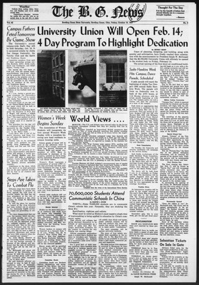 "The B.G. News October 18, 1957" by Bowling Green State University