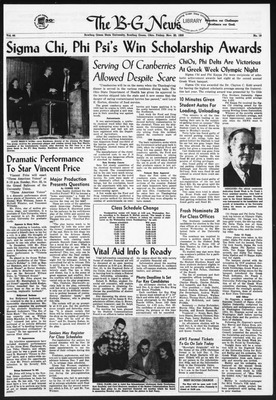 "The B-G News November 20, 1959" by Bowling Green State University