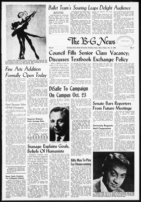 "The B-G News October 12, 1962" by Bowling Green State University