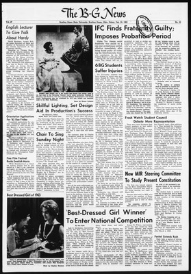 "The B-G News February 22, 1963" by Bowling Green State University