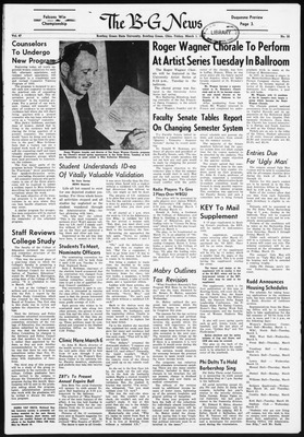 "The B-G News March 1, 1963" by Bowling Green State University