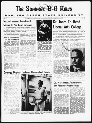"The Summer B-G News August 1, 1963" by Bowling Green State University