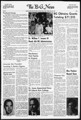 "The B-G News September 20, 1963" by Bowling Green State University