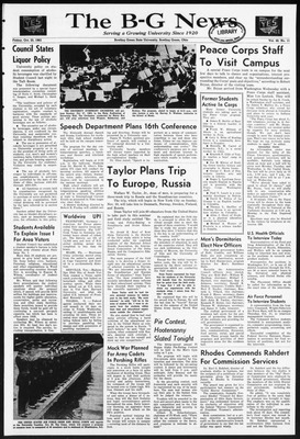 "The B-G News October 25, 1963" by Bowling Green State University
