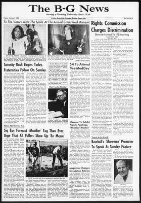 "The B-G News October 9, 1964" by Bowling Green State University