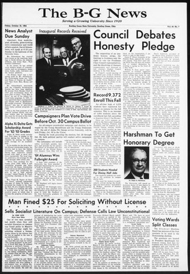 "The B-G News October 16, 1964" by Bowling Green State University