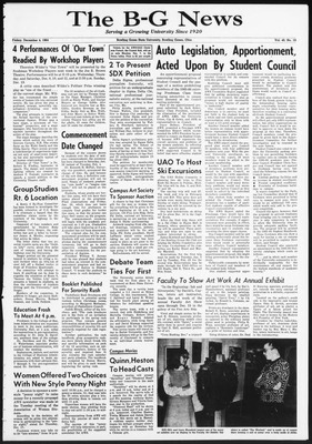 "The B-G News December 4, 1964" by Bowling Green State University