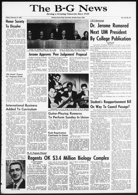 "The B-G News February 12, 1965" by Bowling Green State University