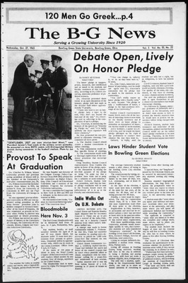"The B-G News October 27, 1965" by Bowling Green State University