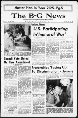 "The B-G News November 9, 1965" by Bowling Green State University