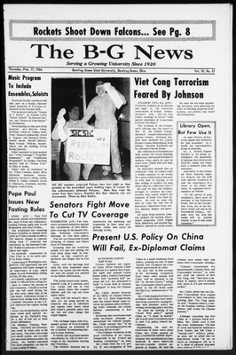 "The B-G News February 17, 1966" by Bowling Green State University