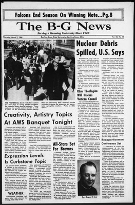 "The B-G News March 3, 1966" by Bowling Green State University