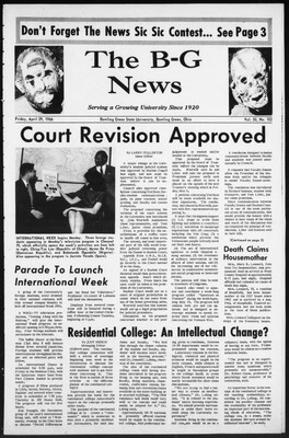 "The B-G News April 29, 1966" by Bowling Green State University