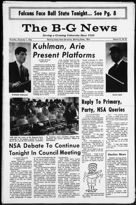 "The B-G News December 1, 1966" by Bowling Green State University