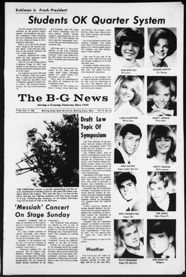 "The B-G News December 9, 1966" by Bowling Green State University