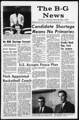 "The B-G News March 29, 1967" by Bowling Green State University