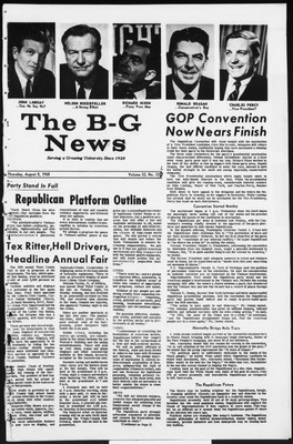 "The B-G News August 8, 1968" by Bowling Green State University