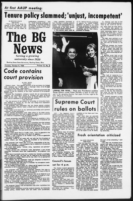 "The BG News October 8, 1968" by Bowling Green State University