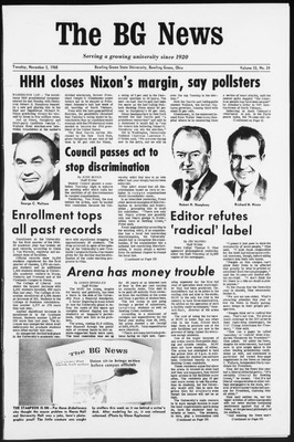 "The BG News November 5, 1968" by Bowling Green State University
