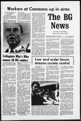"The BG News November 13, 1968" by Bowling Green State University