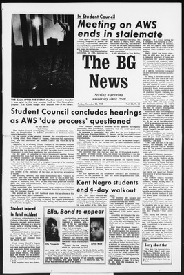 "The BG News November 22, 1968" by Bowling Green State University