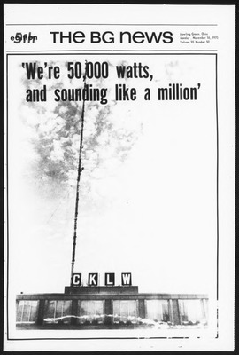 "The BG News November 16, 1970" by Bowling Green State University