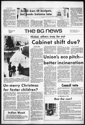 "The BG News November 20, 1970" by Bowling Green State University