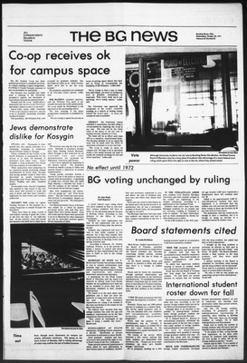 "The BG News October 20, 1971" by Bowling Green State University