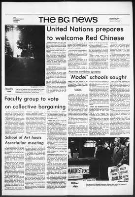 "The BG News October 27, 1971" by Bowling Green State University