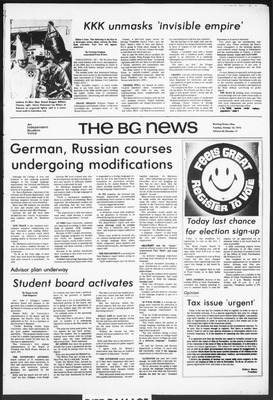 "The BG News October 10, 1972" by Bowling Green State University