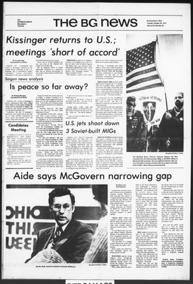 "The BG News October 24, 1972" by Bowling Green State University