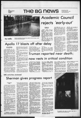 "The BG News December 7, 1972" by Bowling Green State University