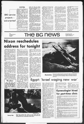 "The BG News October 25, 1973" by Bowling Green State University