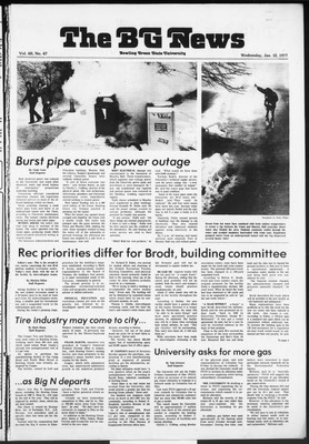 "The BG News January 12, 1977" by Bowling Green State University