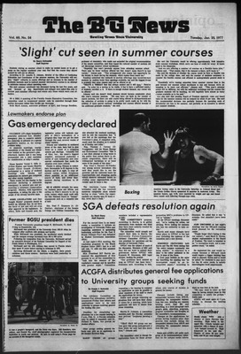 "The BG News January 25, 1977" by Bowling Green State University
