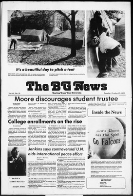 "The BG News October 25, 1977" by Bowling Green State University