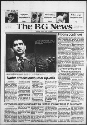 "The BG News April 30, 1981" by Bowling Green State University