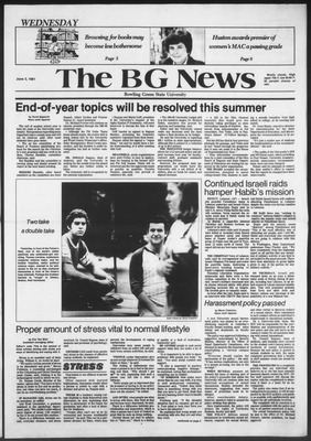 "The BG News June 3, 1981" by Bowling Green State University