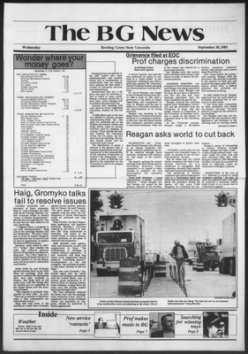 "The BG News September 30, 1981" by Bowling Green State University