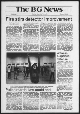"The BG News January 13, 1982" by Bowling Green State University