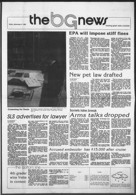 "The BG News December 9, 1983" by Bowling Green State University