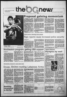 "The BG News February 16, 1984" by Bowling Green State University