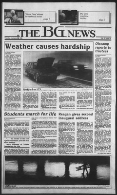 "The BG News January 22, 1985" by Bowling Green State University