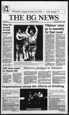 "The BG News February 11, 1986" by Bowling Green State University