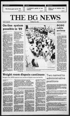 "The BG News July 8, 1987" by Bowling Green State University