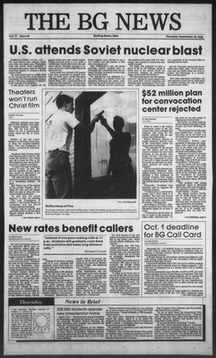 "The BG News September 15, 1988" by Bowling Green State University