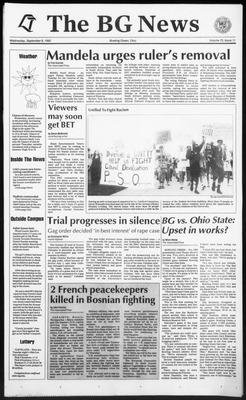 "The BG News September 9, 1992" by Bowling Green State University